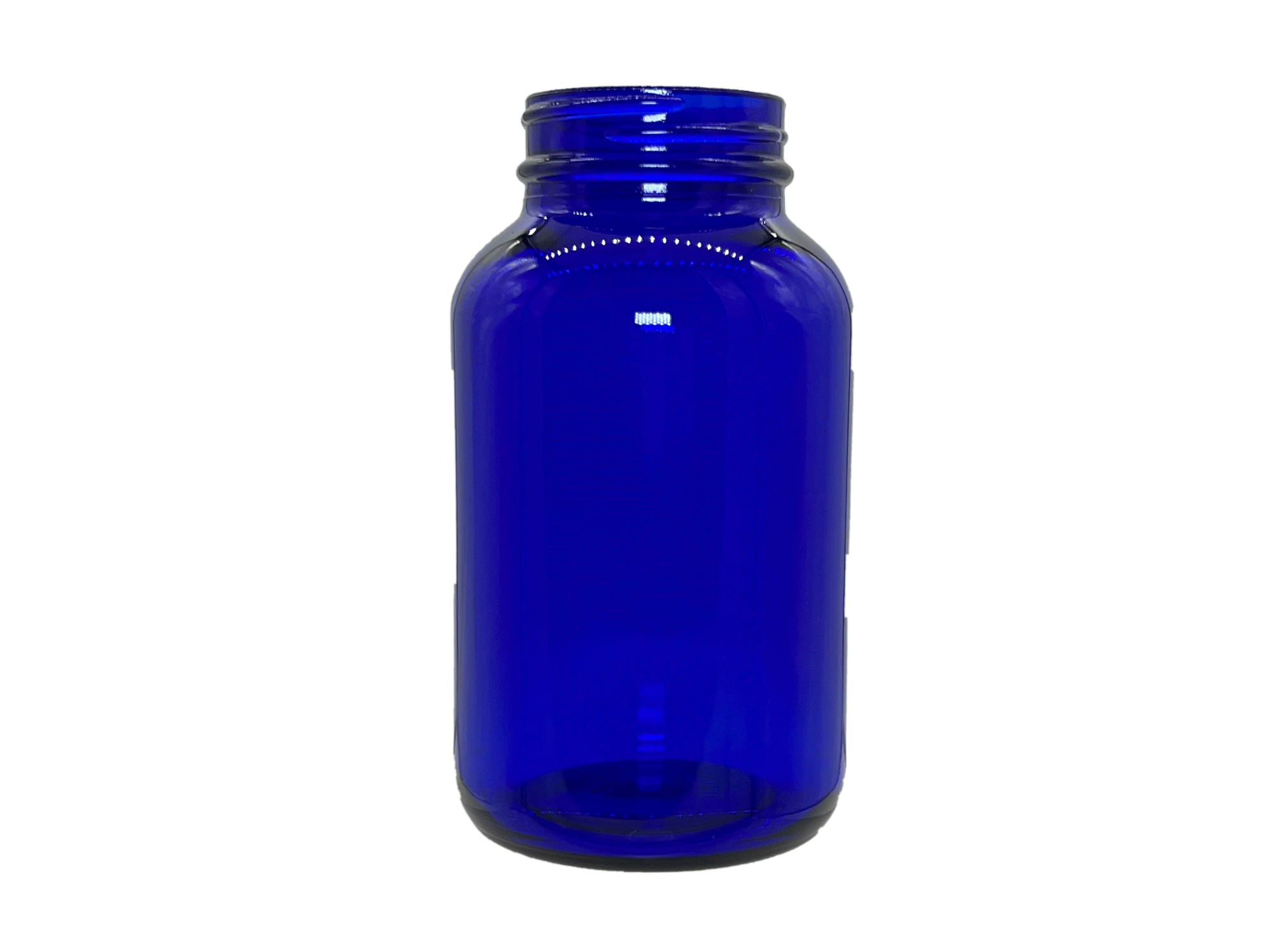 100 cc 38-400 Blue Glass Packer Bottle - Bay Area Bottles