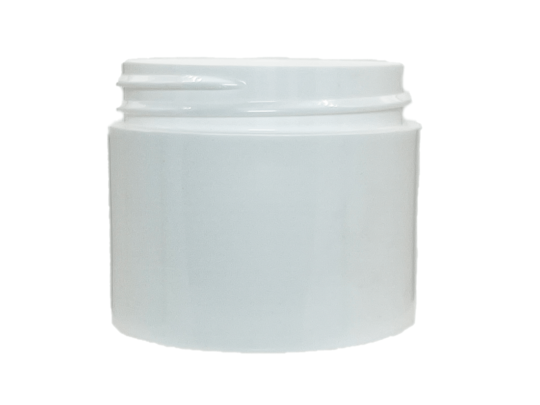 1 oz 53-400 White PP Double Wall Straight Base Jar - Bay Area Bottles