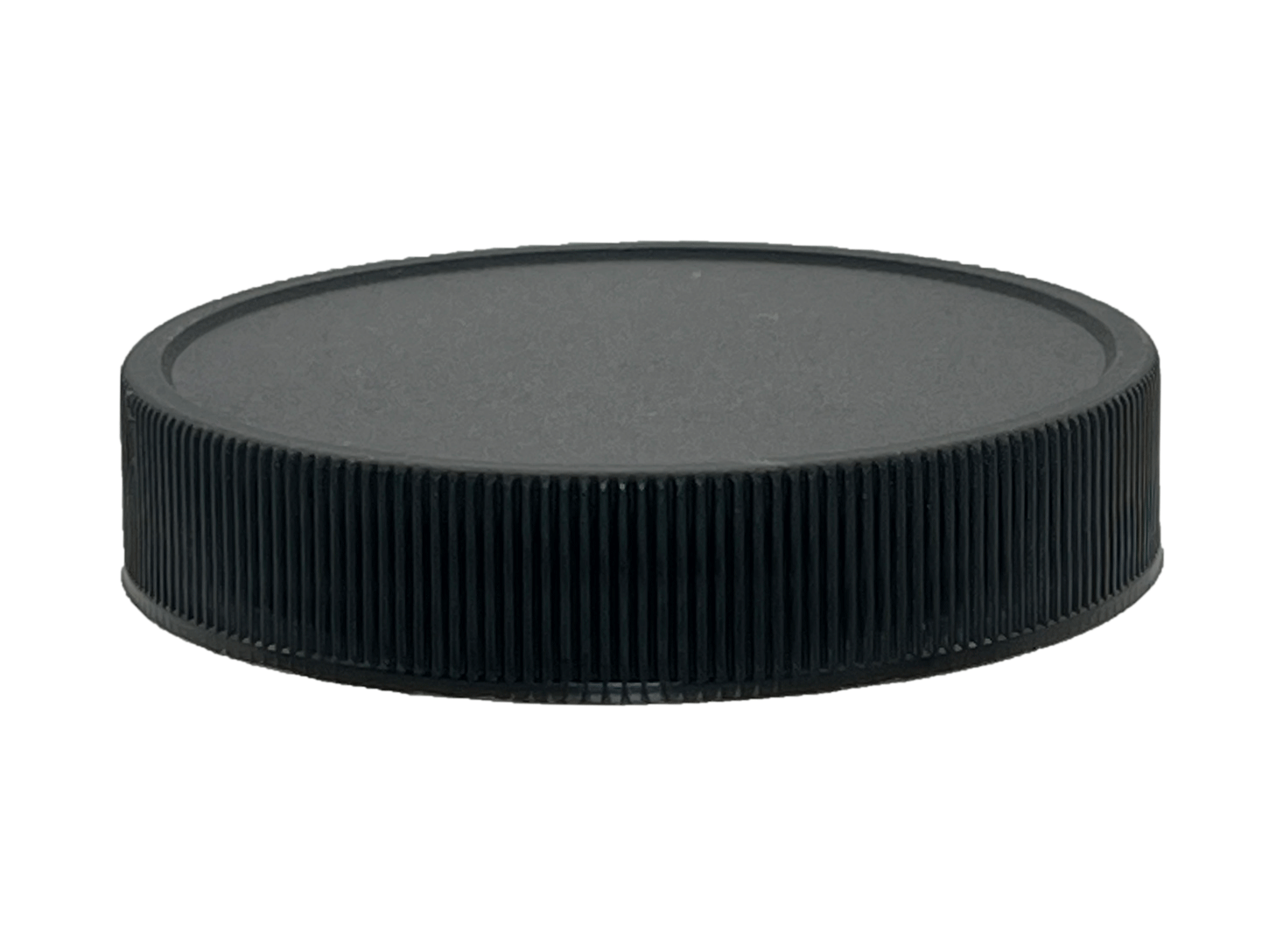 100-400 Ribbed Black Continuous Thread Cap Unlined - Bay Area Bottles