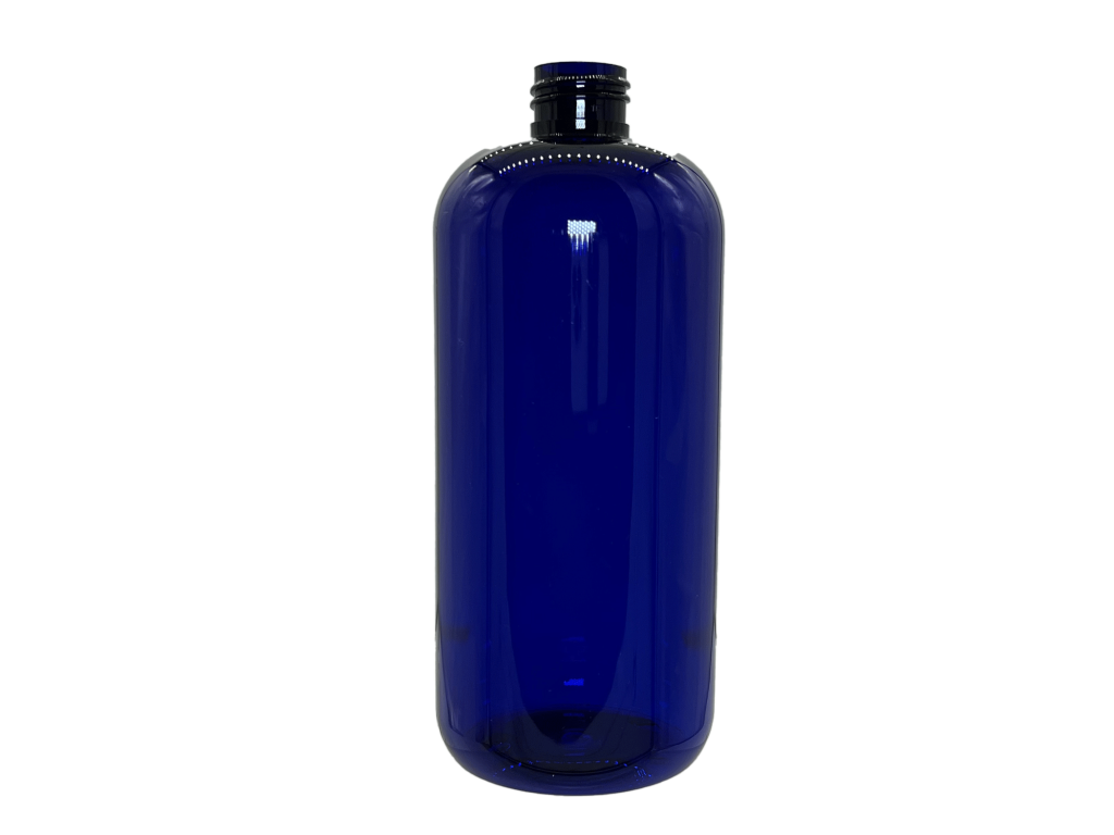 16 oz 28-410 Blue PET Boston Round - Bay Area Bottles