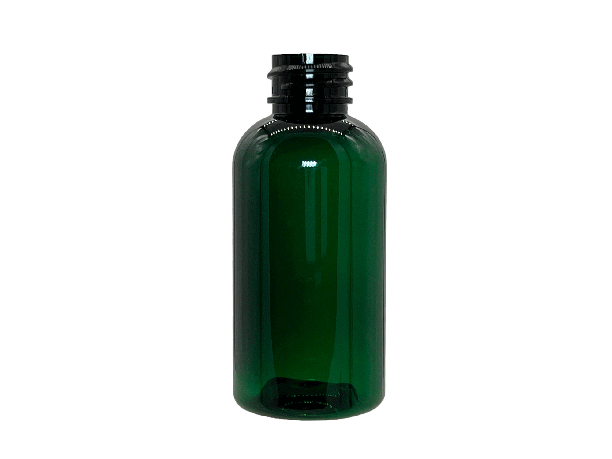 2 oz 20-410 Green PET Boston Round - Bay Area Bottles