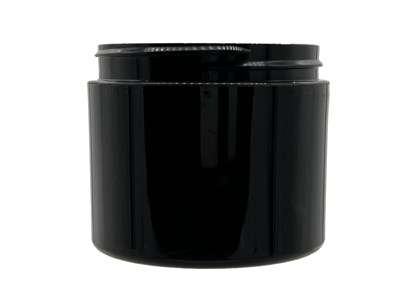 2 oz 58-400 Black PP Double Wall Straight Base Jar - Bay Area Bottles
