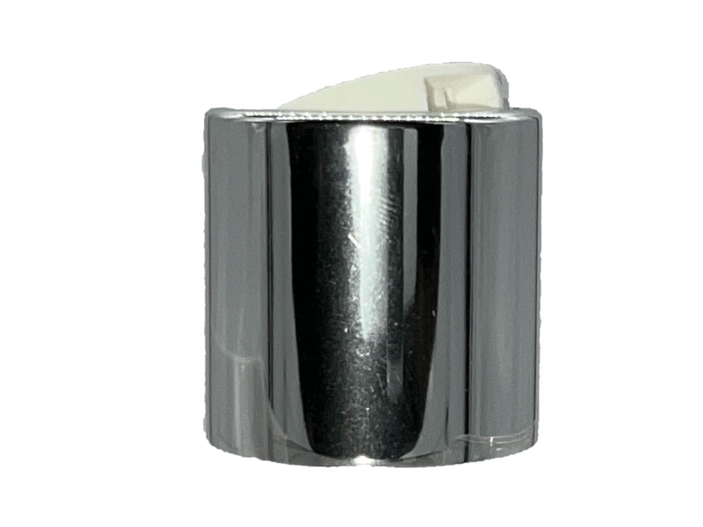 20-410 Metal Overshell Shiny Silver Disc Cap Unlined - Bay Area Bottles