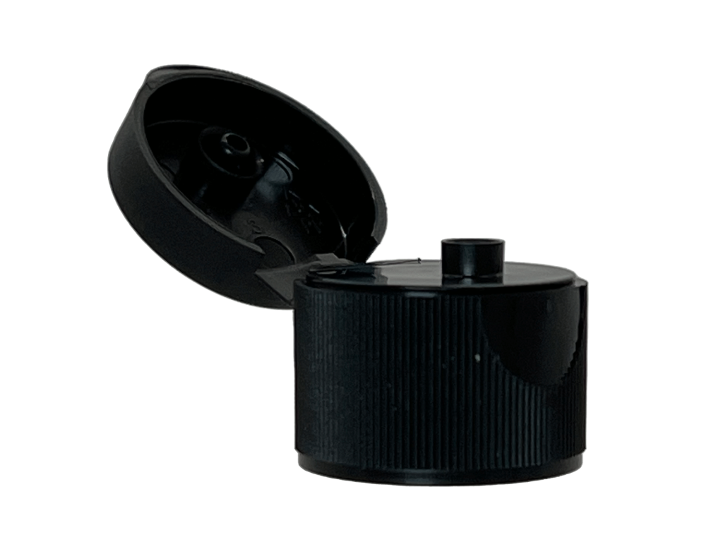 20-410 Ribbed Black Flip Top Cap Heat Induction Seal (HS) Liner - Bay ...