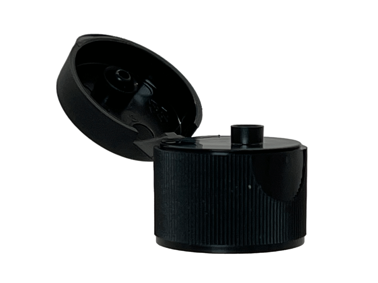 20-410 Ribbed Black Flip Top Cap Pressure Sensitive (PS) Liner - Bay ...