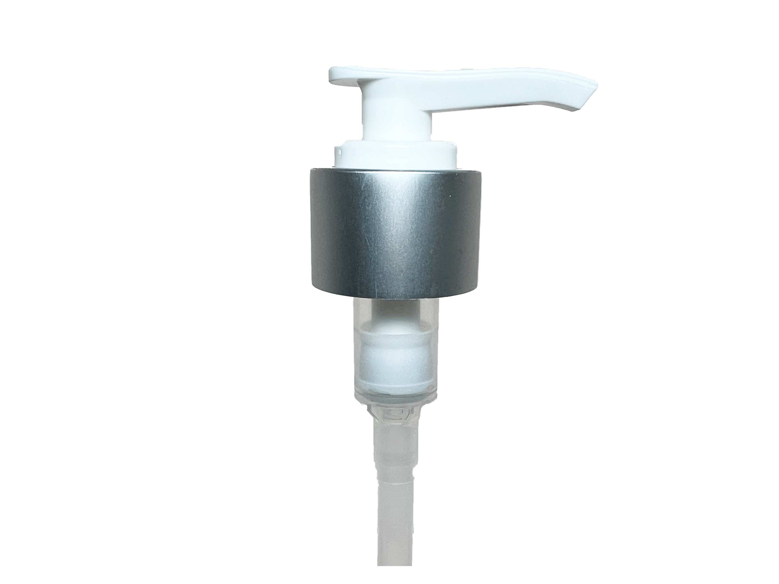 24-410 Metal Overshell Matte Silver Lotion Pump - Bay Area Bottles