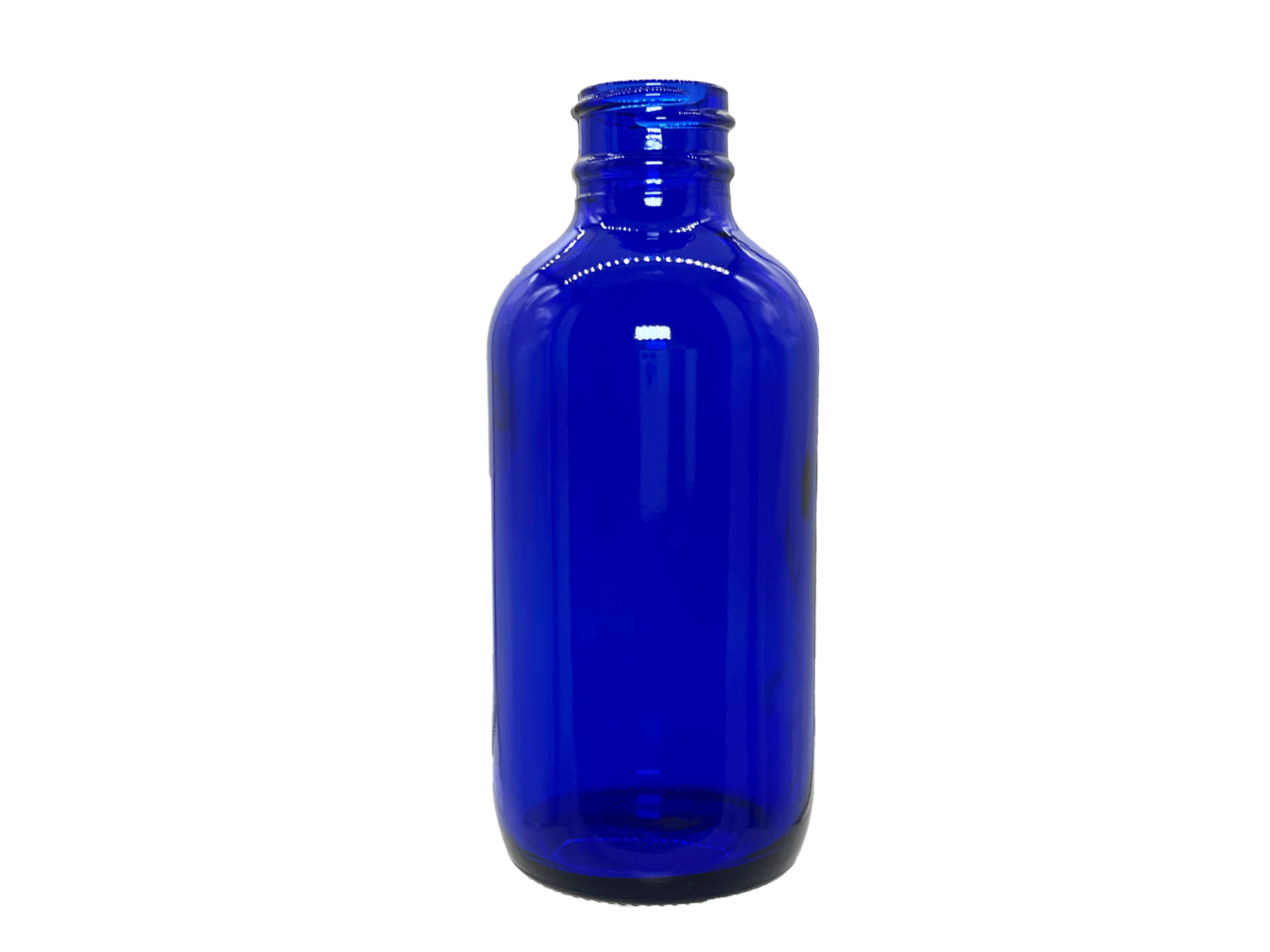 4 oz 24-400 Blue Glass Boston Round - Bay Area Bottles