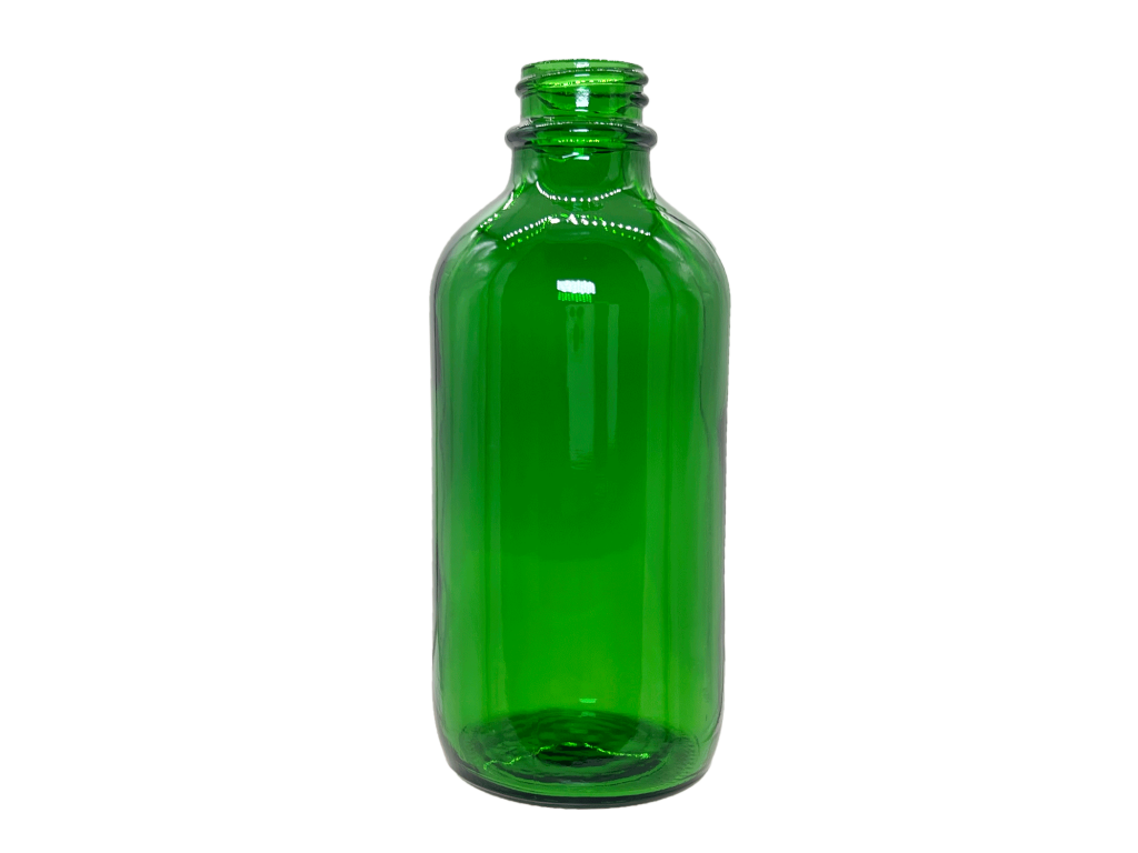 8 oz 28-400 Green Glass Boston Round - Bay Area Bottles