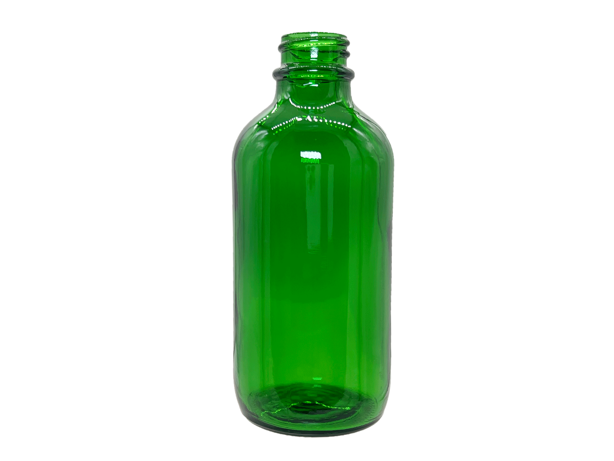 8 oz 28-400 Green Glass Boston Round - Bay Area Bottles