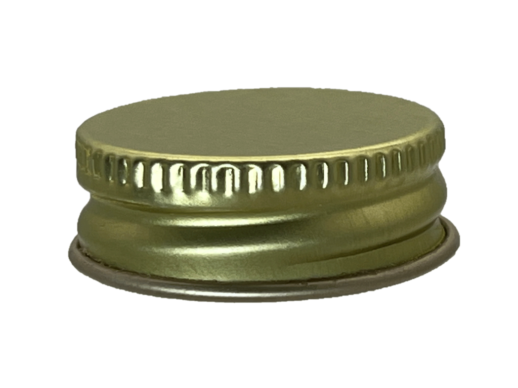 89-400 Metal Gold Continuous Thread Cap Plastisol Liner - Bay Area Bottles