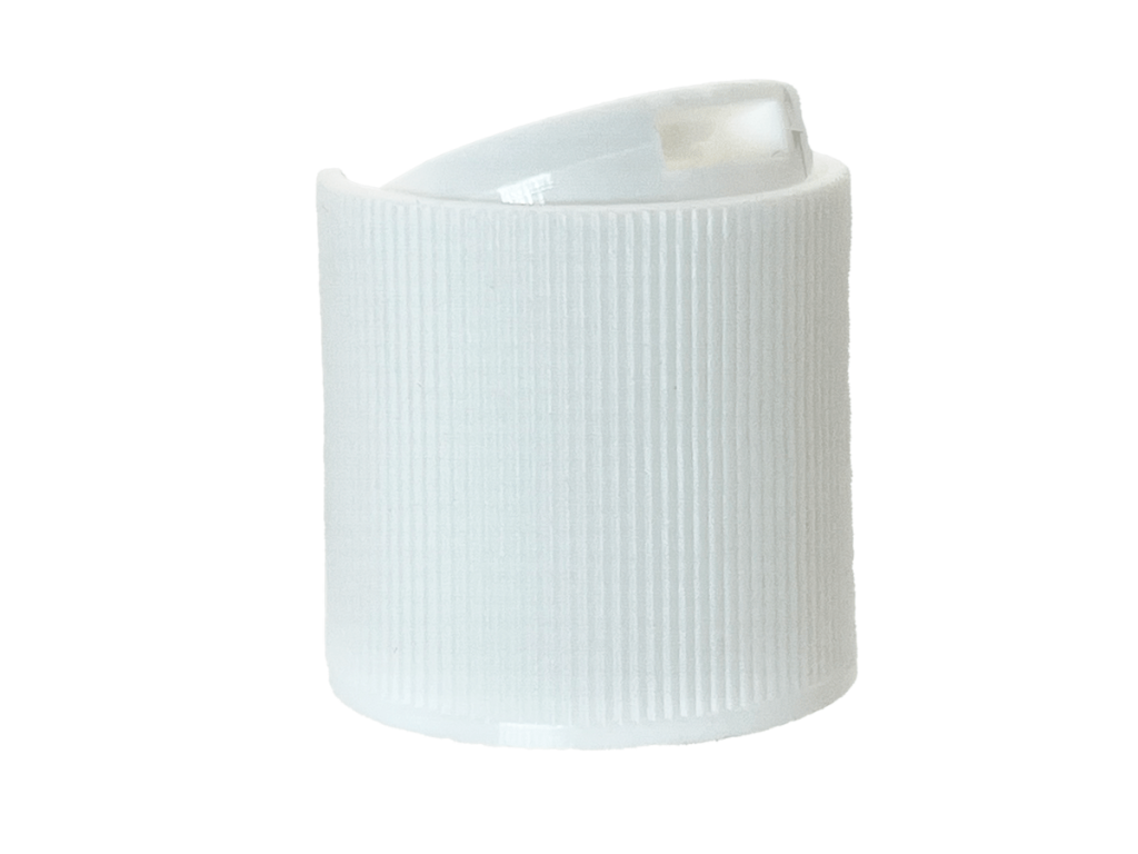 28-410 Ribbed White Disc Cap Unlined - Bay Area Bottles